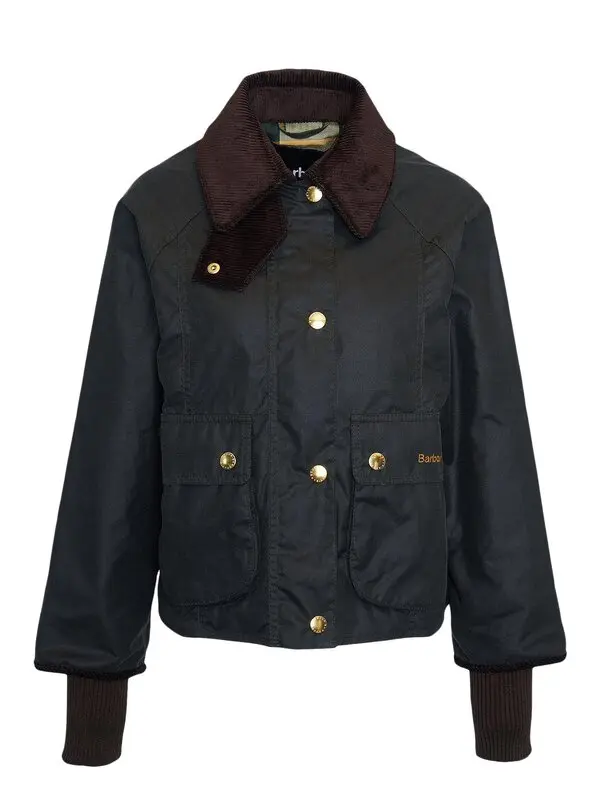 Barbour Crop Beadnell Wax Jacket - Green