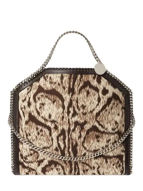 Stella McCartney Falabella Cloud Leopard Fold-over Tote Bag - Brown