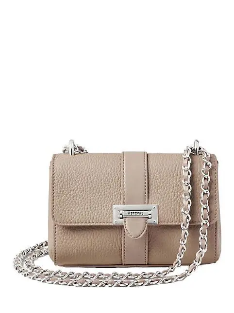 ASPINAL OF LONDON Lottie Micro Leather Shoulder Bag - Soft Taupe
