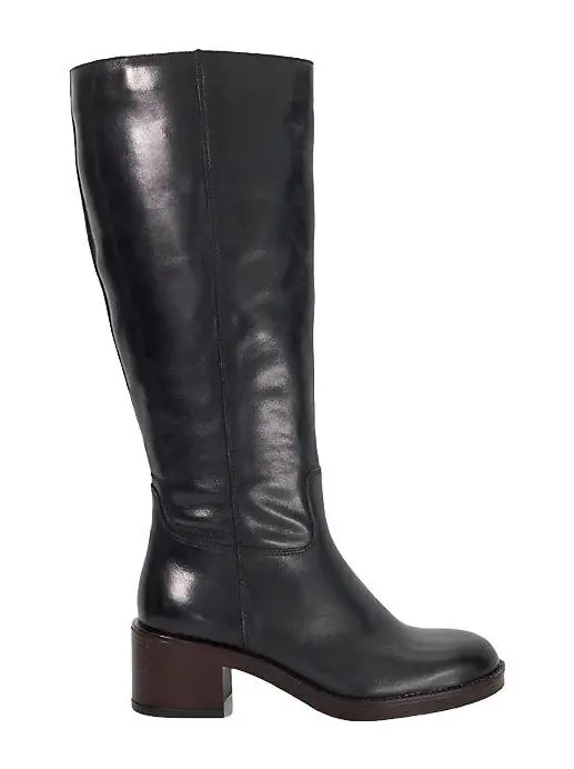 DUNE Tammies Leather Knee-high Boots - Black Leather