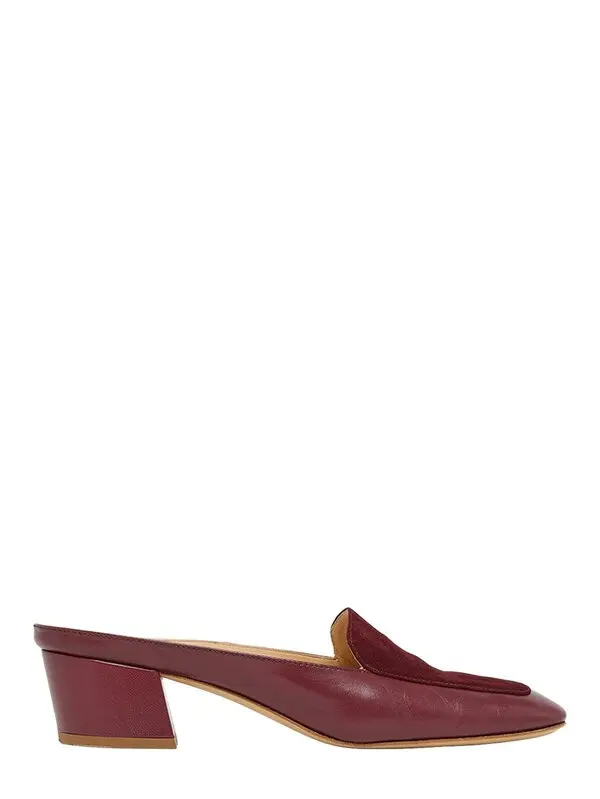 Gabriela Hearst Alena Leather Block-heel Mules - Bordeaux