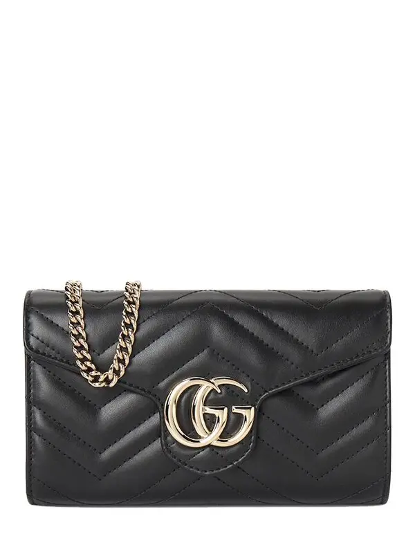 Gucci Gg Marmont Chain Shoulder Bag - Black