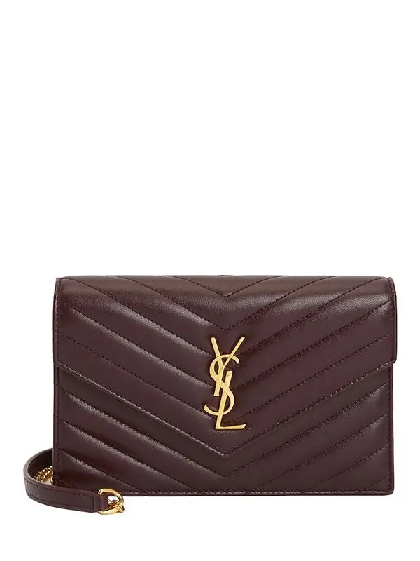 Saint Laurent Cassandra Chain Shoulder Bag - Wine