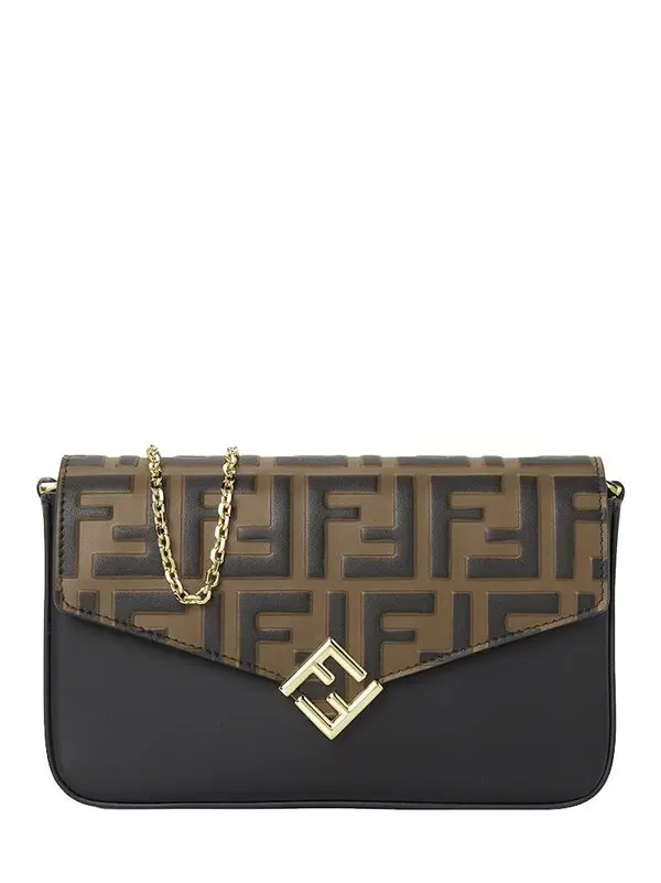Fendi Chain Crossbody - Brown