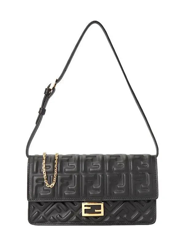 Fendi Chain Baguette Bag - Black