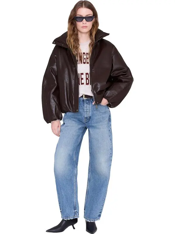 ANINE BING Cyrus Leather Jacket - Deep Brown