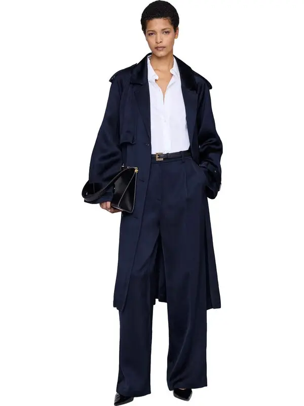 ANINE BING Rickie Maxi Trench - Navy