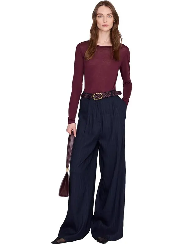 ANINE BING Sylvie Long Sleeve Tee - Fig