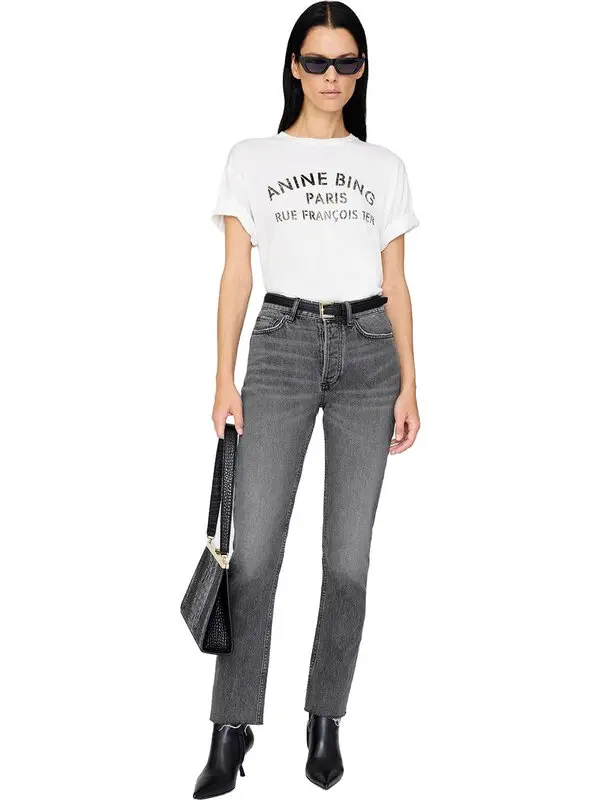 ANINE BING Cohen Paris Stencil Tee - Ivory