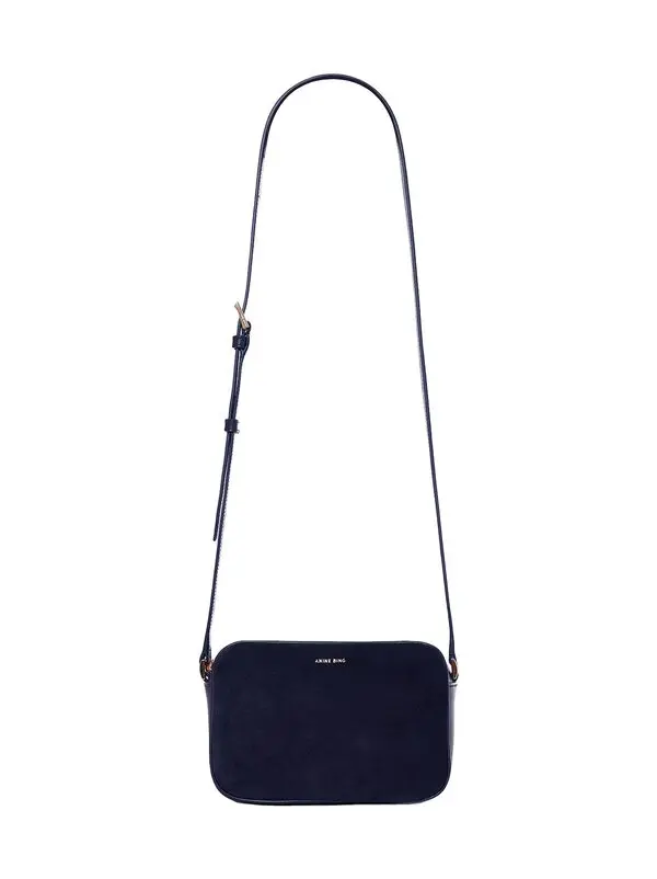 ANINE BING Elly Camera Bag - Navy Suede