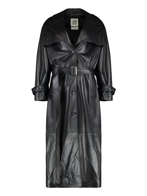 LES FILLES D'EVA Leather Trench - Black
