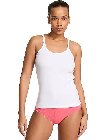 Victoria's Secret Ribbed Tank Top - White,ivory
