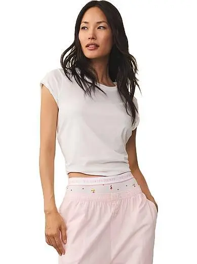 Victoria's Secret Cotton Tee - White,ivory