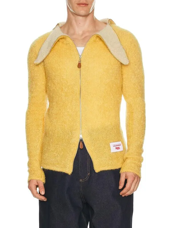 CHARLES JEFFREY Mohair Banana Zip Jumper - Yellow