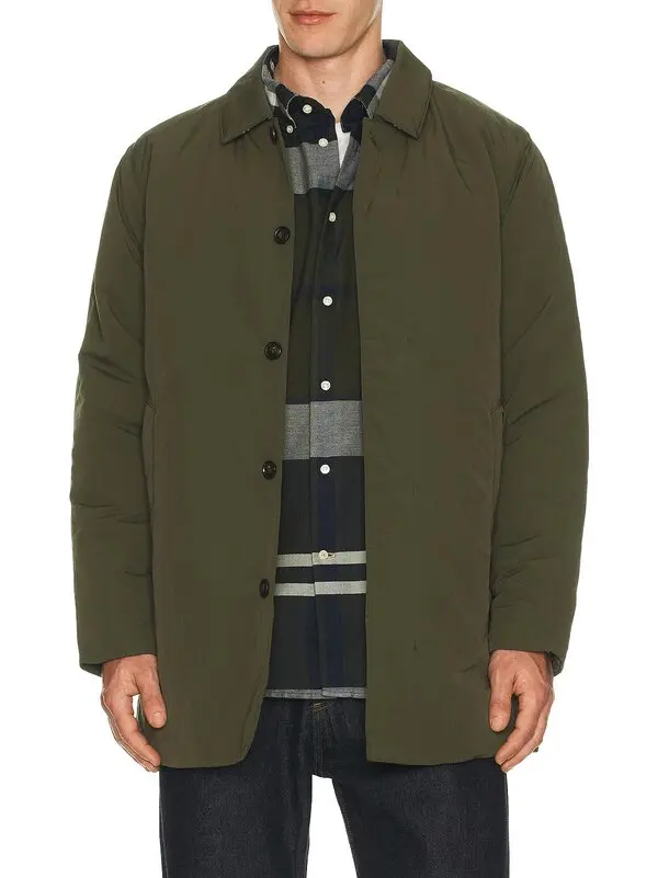 Barbour Wadded Lorden Showerproof Mac Jacket - Olive