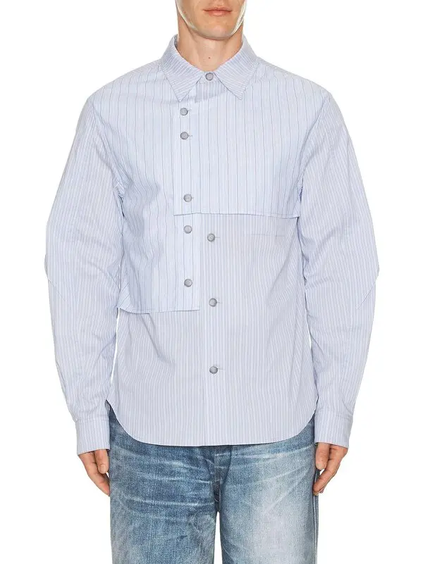 Andersson Bell Stripe Layered Shirt In Baby - Blue