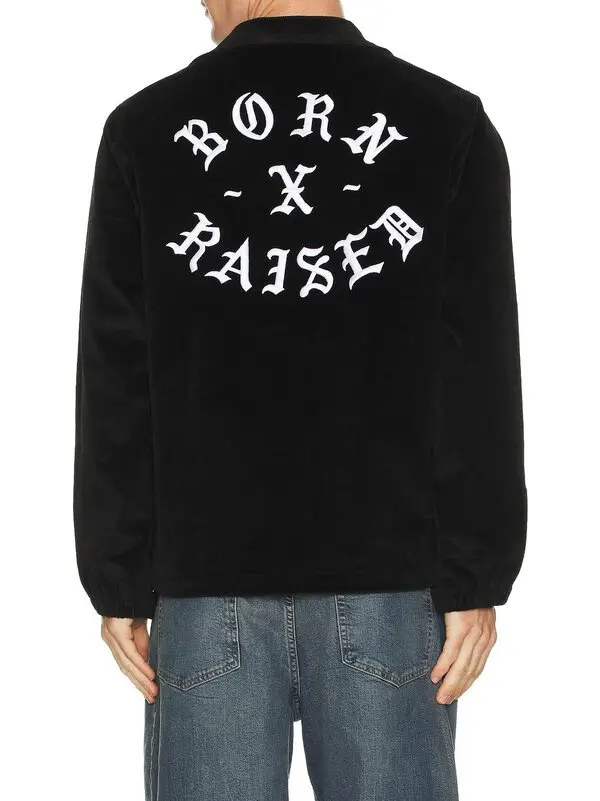 BORN X RAISED Zine Corduroy Coach Jacket - Black