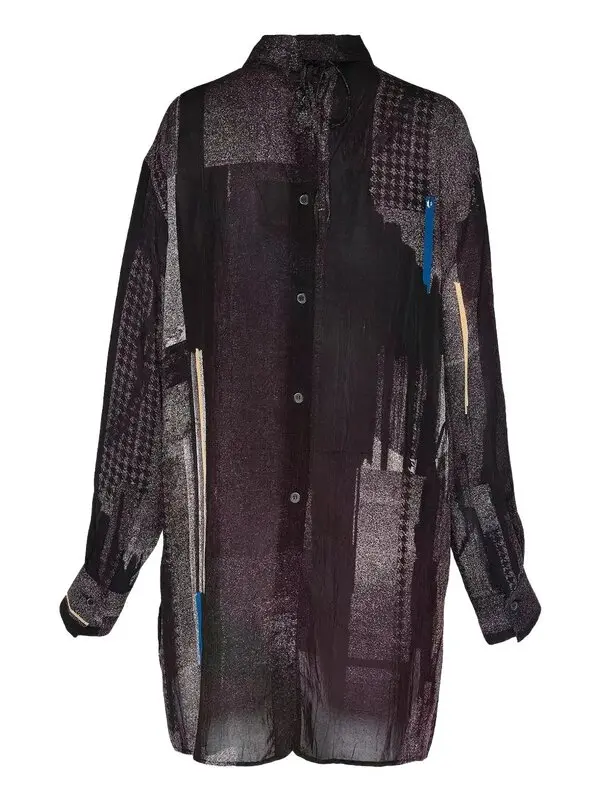 Y’s Abstract-print Shirt - Black