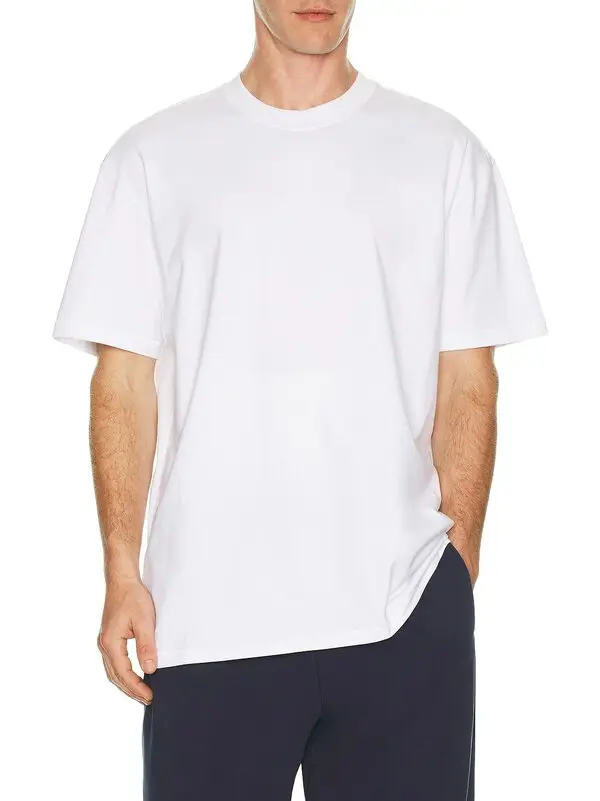 SKIMS Heavyweight Cotton T-shirt In Black - Chalk