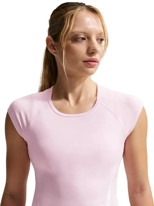 Nike Tempo Swoosh Dri-fit Cap-sleeve Running Top - Pink