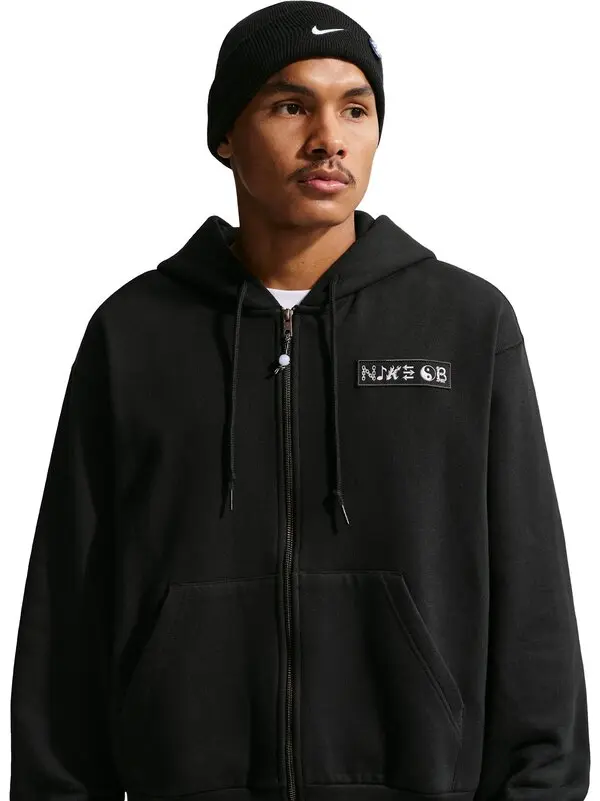 Nike Sb Fleece Full-zip Skate Hoodie - Black