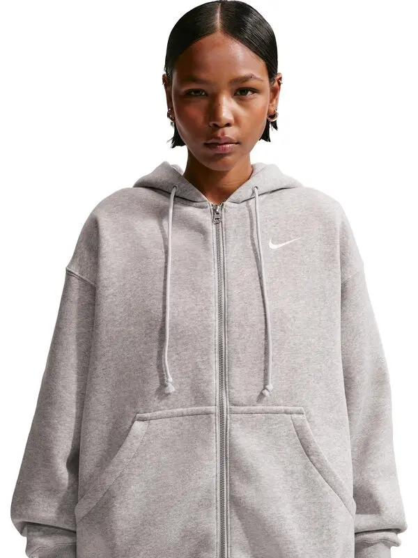 Nike Sportswear Phoenix Fleece Oversized Full-zip Hoodie - Grey