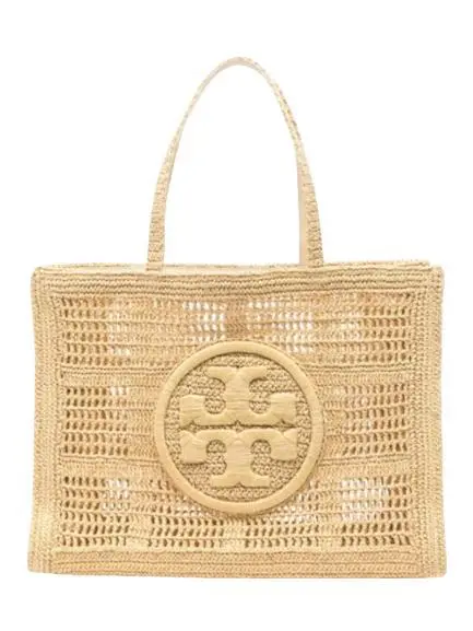 Tory Burch Ella Hand Crocheted Large Tote Bag - Natural