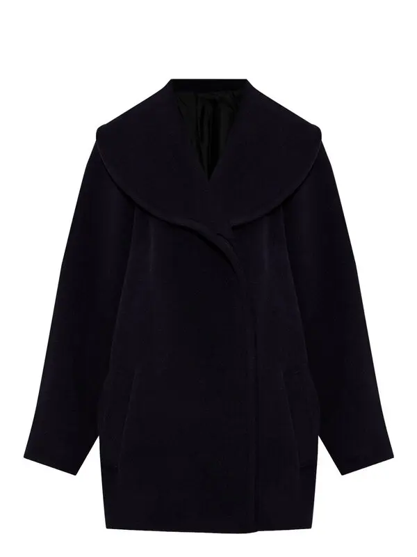 Alaïa Oversized Wool Coat With Rounded Collar - Purple