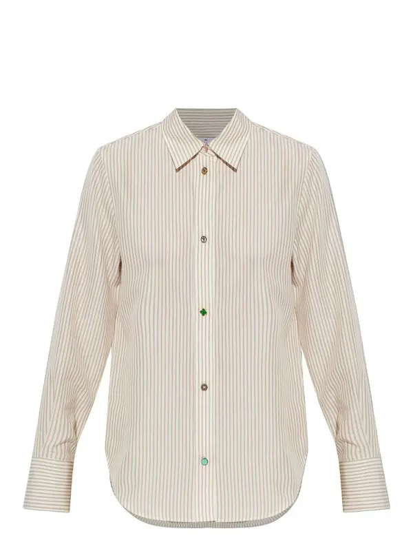 Paul Smith Striped Lyocell Shirt - Cream