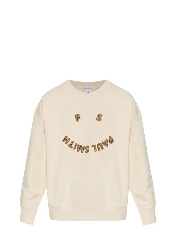 Paul Smith Sweatshirt With Logo Appliqu - Cream