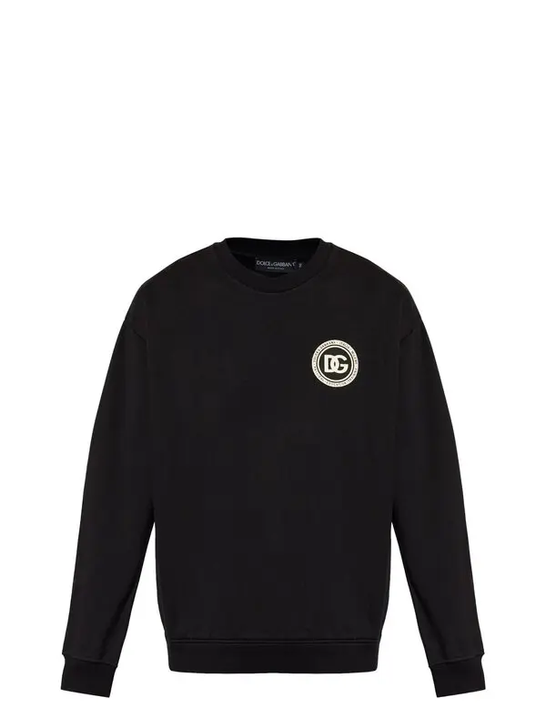 Dolce & Gabbana Sweatshirt With Logo Patch - Black