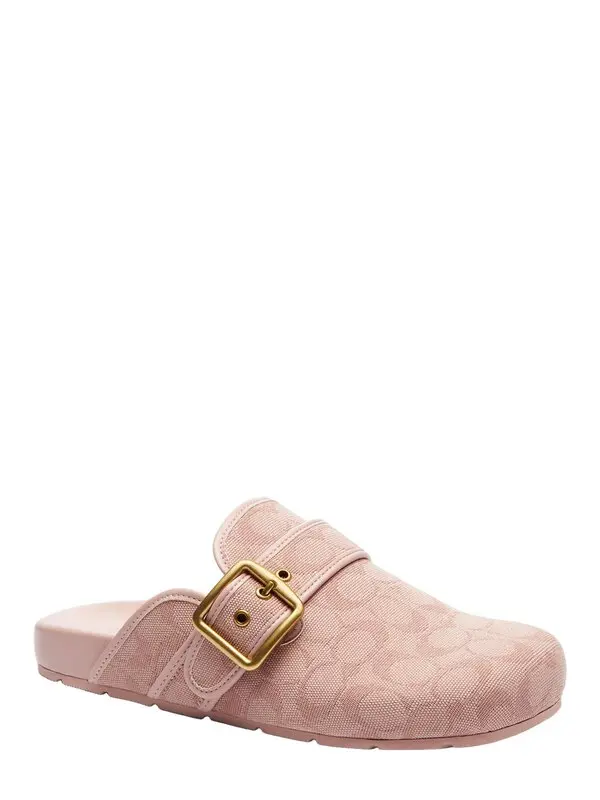 Coach Archival Buckle Clog In Signature Jacquard Canvas - Carnation