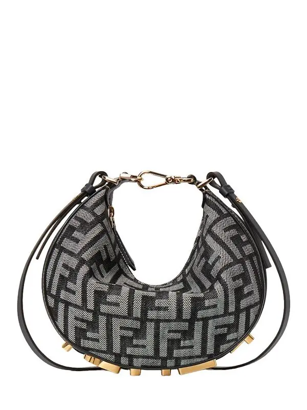 Fendi Fendigraphy Mini Hobo Bag - Navy Blue