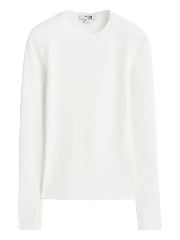 Cos Cotton Long-sleeved Top - White