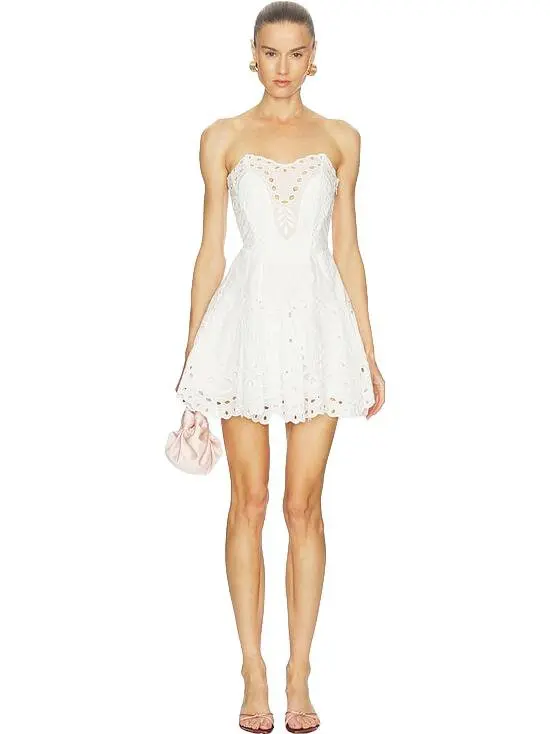 Charo Ruiz Ibiza Bail Mini Dress - White Sealace