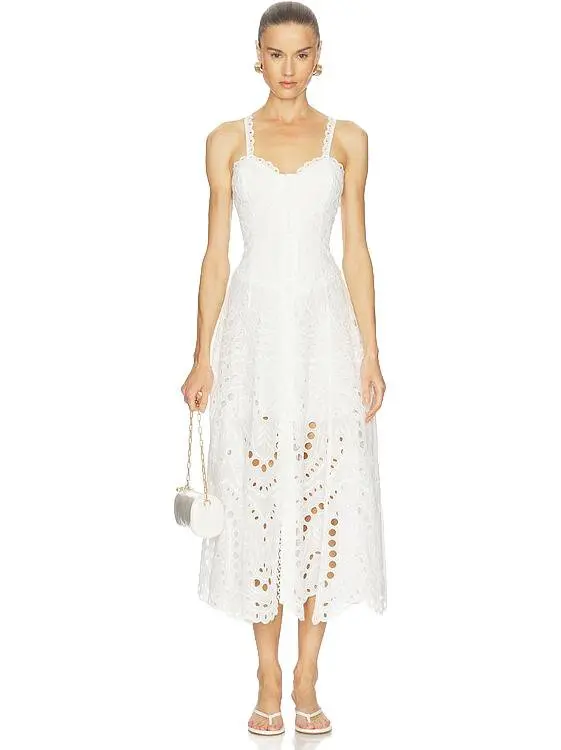 Charo Ruiz Ibiza Solace Midi Dress - White Sealace