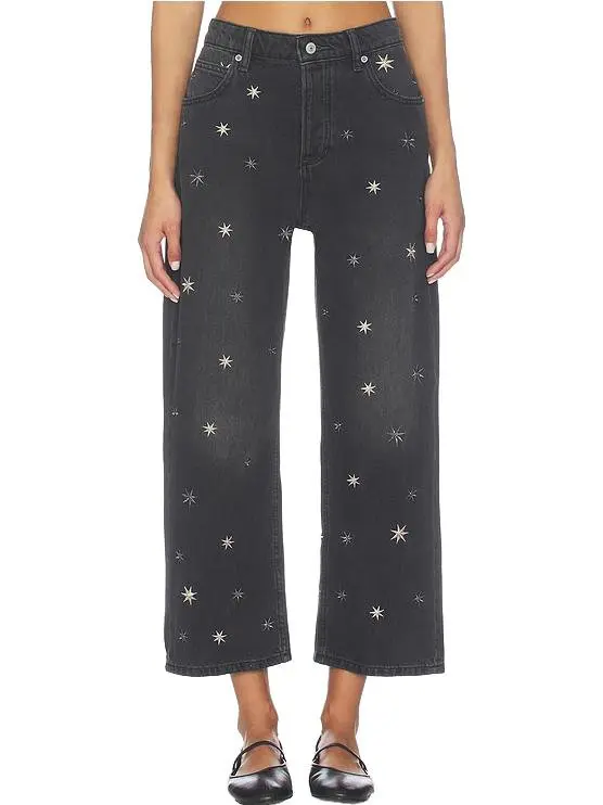 Free People We The Free Deep Trance Embroidered Boyfriend Jeans - Starry Night