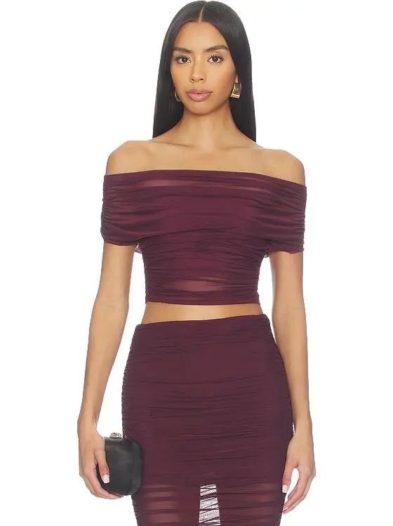 SEROYA Marsh Off-the-shoulder Top - Merlot