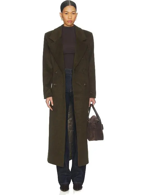 SEROYA Leche Wool Coat - Grove Green