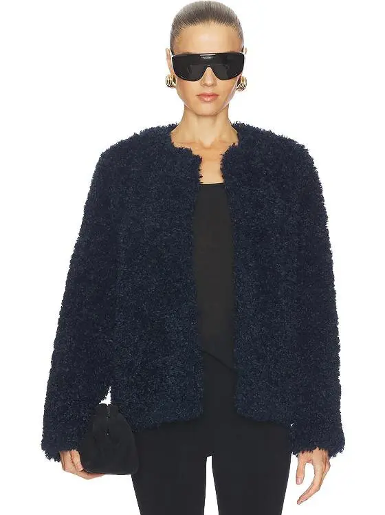 ALIGNE Francie Faux Shearling Jacket - Navy