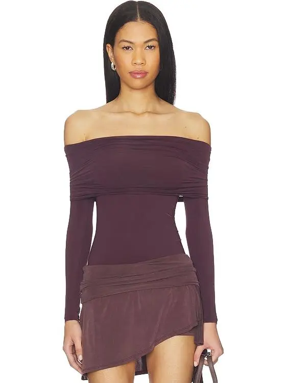Wolford Sheer Drape Top - Wild Plum