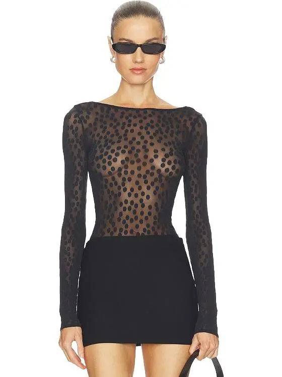Wolford Sweet Dots String Bodysuit - Black