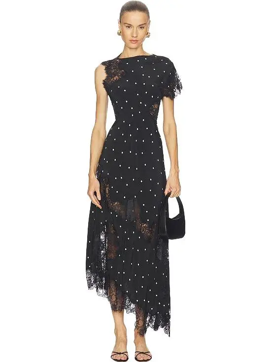 A.L.C. Alessia Cutout Lace Dress - Black & Cream