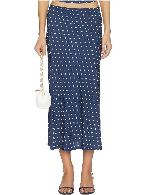 BELLA VENICE Slip Skirt - Navy & White Dot