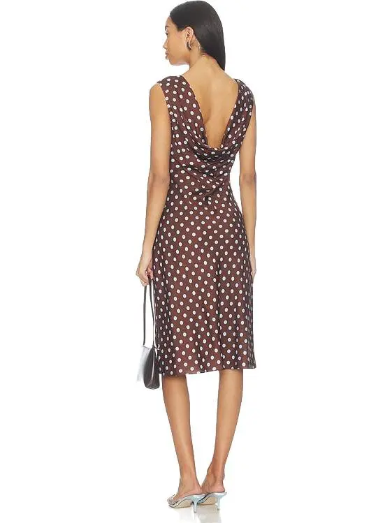 Posse Leo Midi Dress - Chocolate Polka Dot