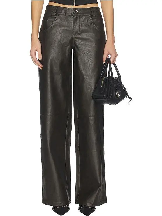 Superdown Ana Faux Leather Pant - Black