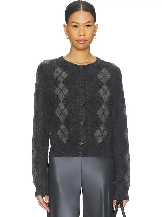 Cami Nyc Dorian Cardigan - Gray Argyle