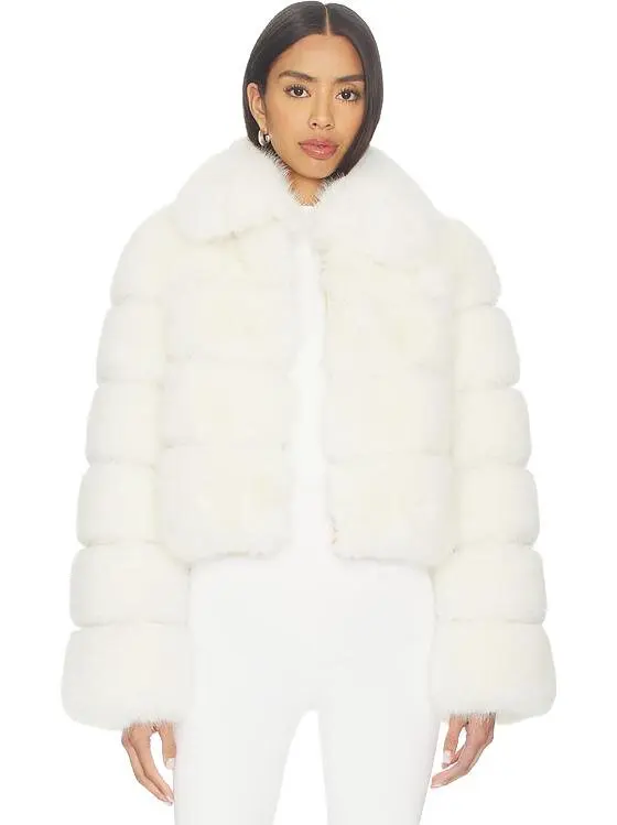 Generation Love Madison Faux Fur Jacket - White