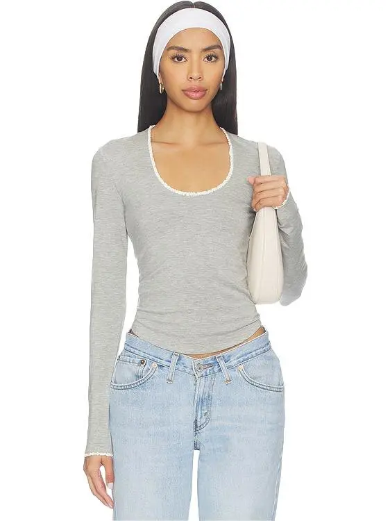 THE LINE BY K Nero Top - Heather Grey