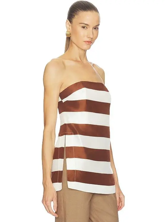 Cult Gaia Rhett Top - Large Saddle Stripe